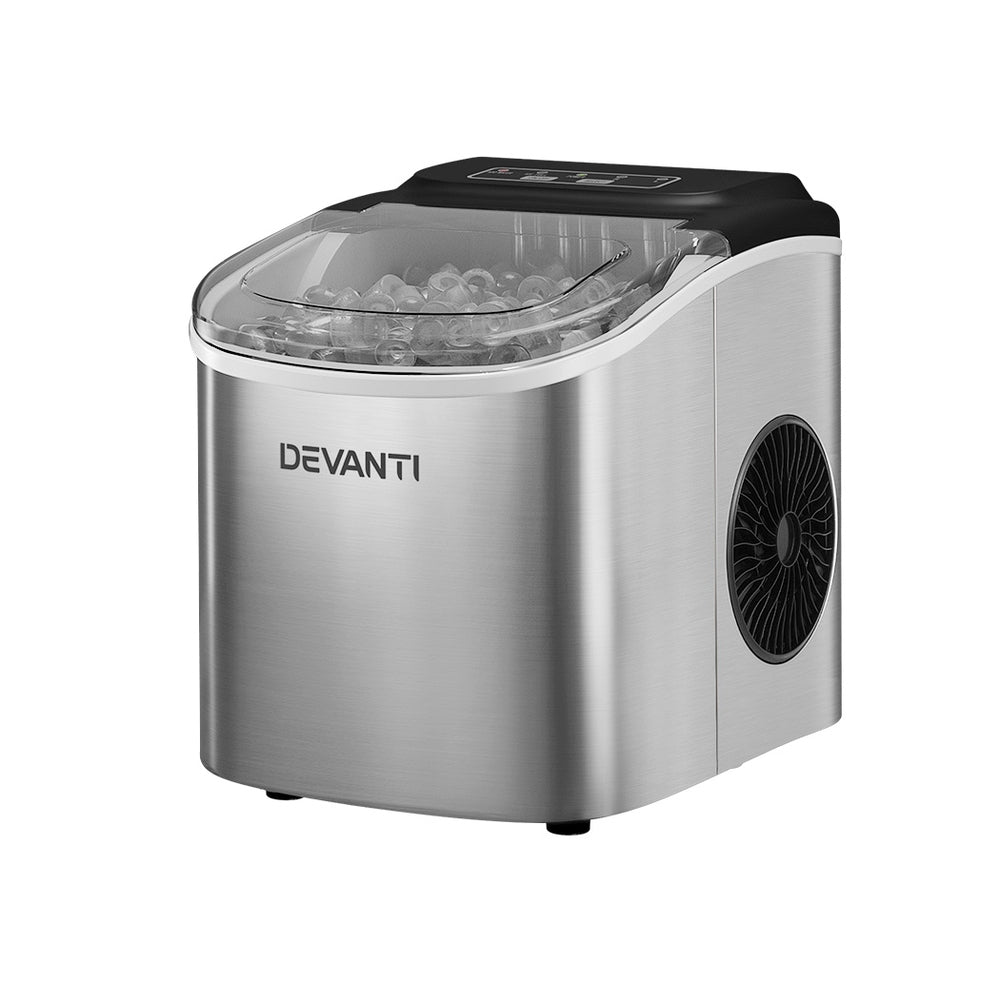 Devanti 12kg Ice Maker Machine w/Self Cleaning Silver – Factory Direct ...