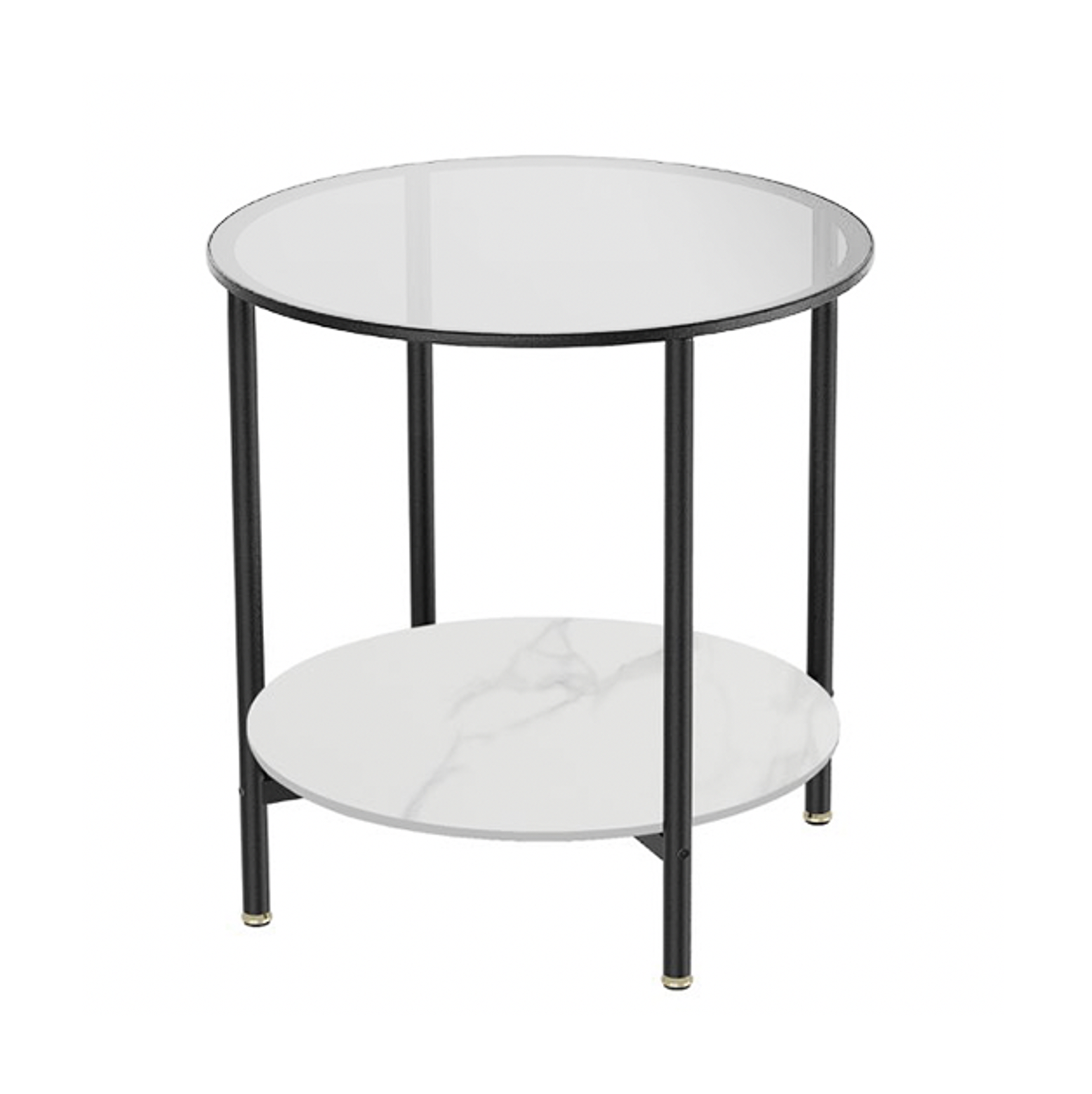 Interior Ave - Cosmopolitan Two Tier Mix Side Table - Marble & Glass ...