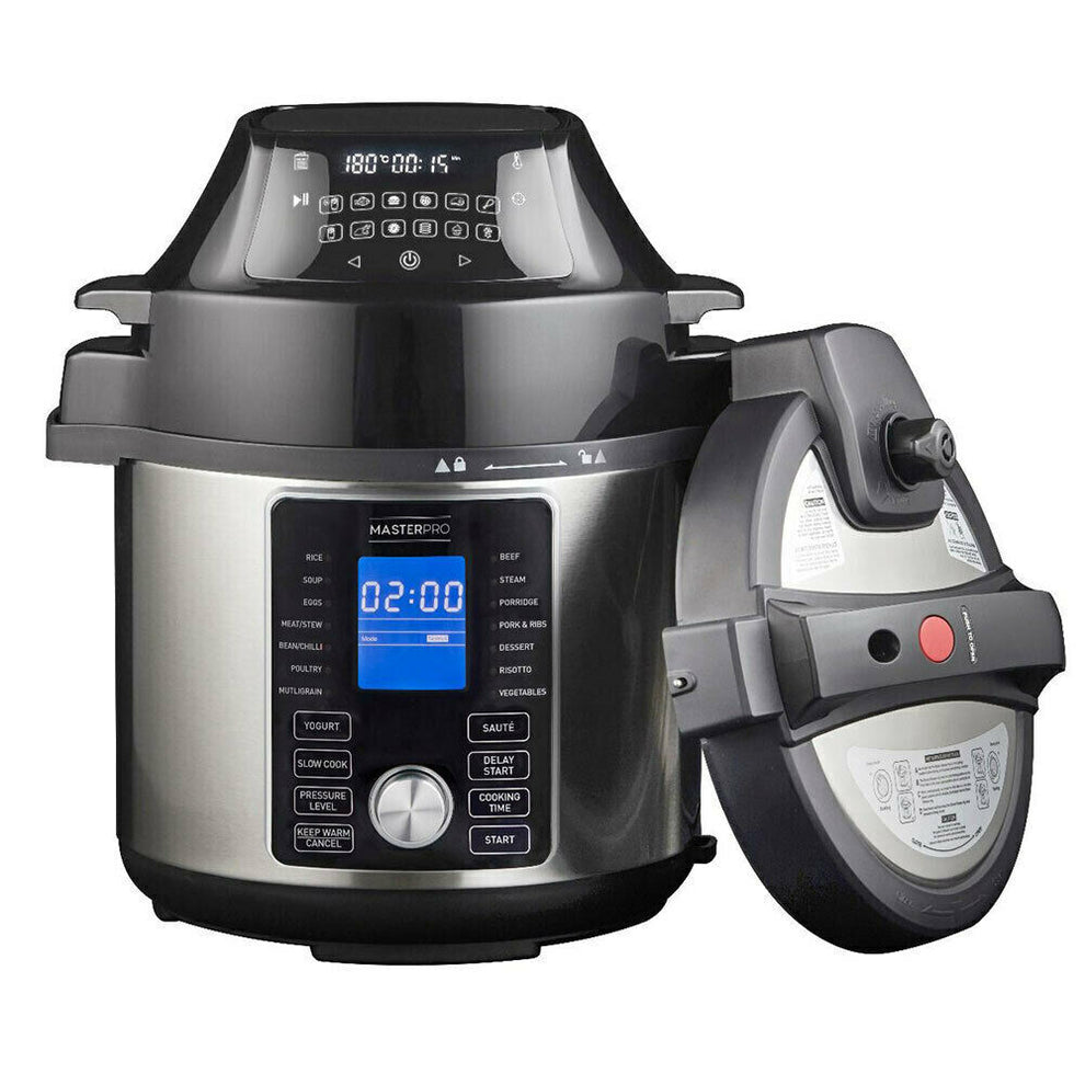 Masterpro 5L Ultimate Electric All-in-One Air Fryer MultiCooker w/ Bas ...