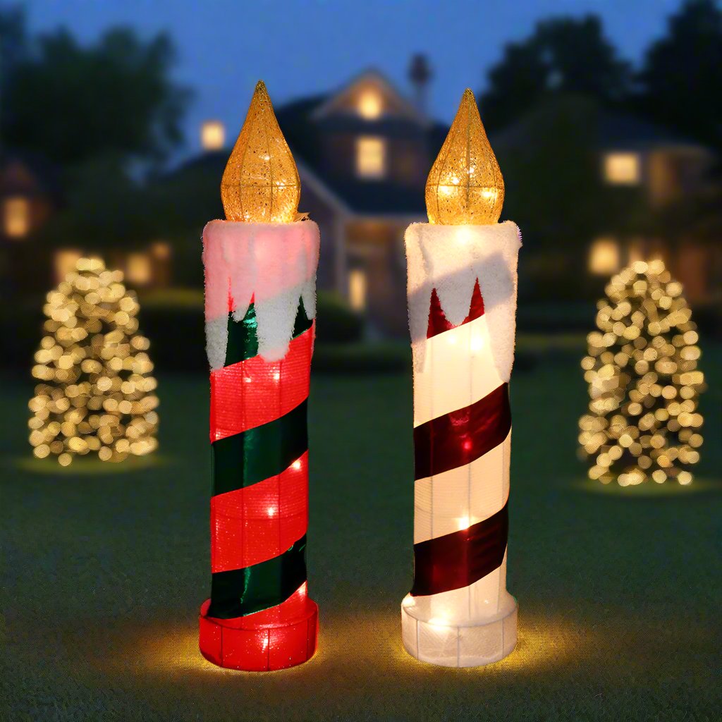 LED Tinsel Candle 77cm Twinkle, available in 2 Colors - Red & White ...
