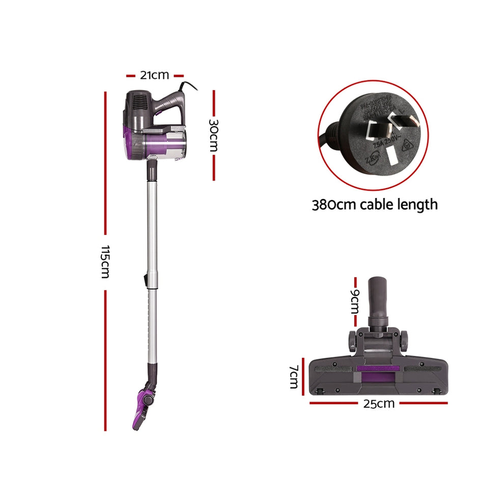 Devanti Handheld Vacuum Cleaner Bagless Corded 500W Purple – Factory ...